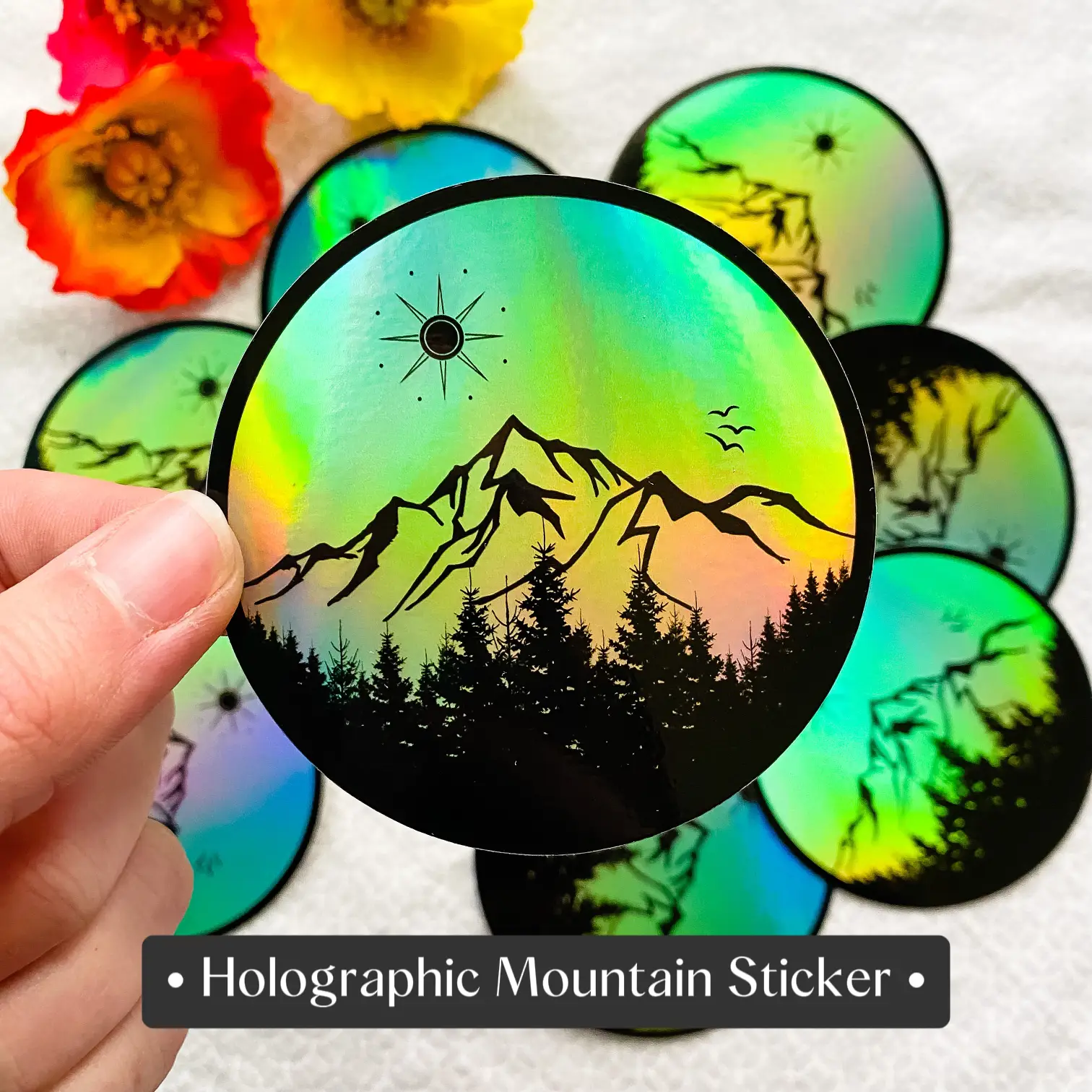 New! Holographic Mountain Sticker | Gallery posted by sdk.artist | Lemon8