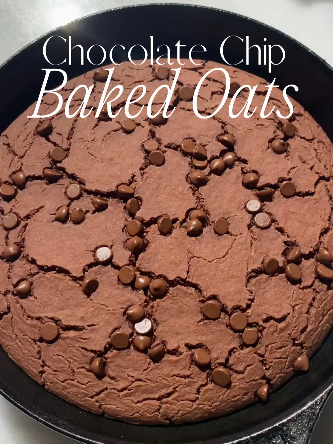 chocolate chip skilled baked oats 🍫 | Video published by Annie | Lemon8