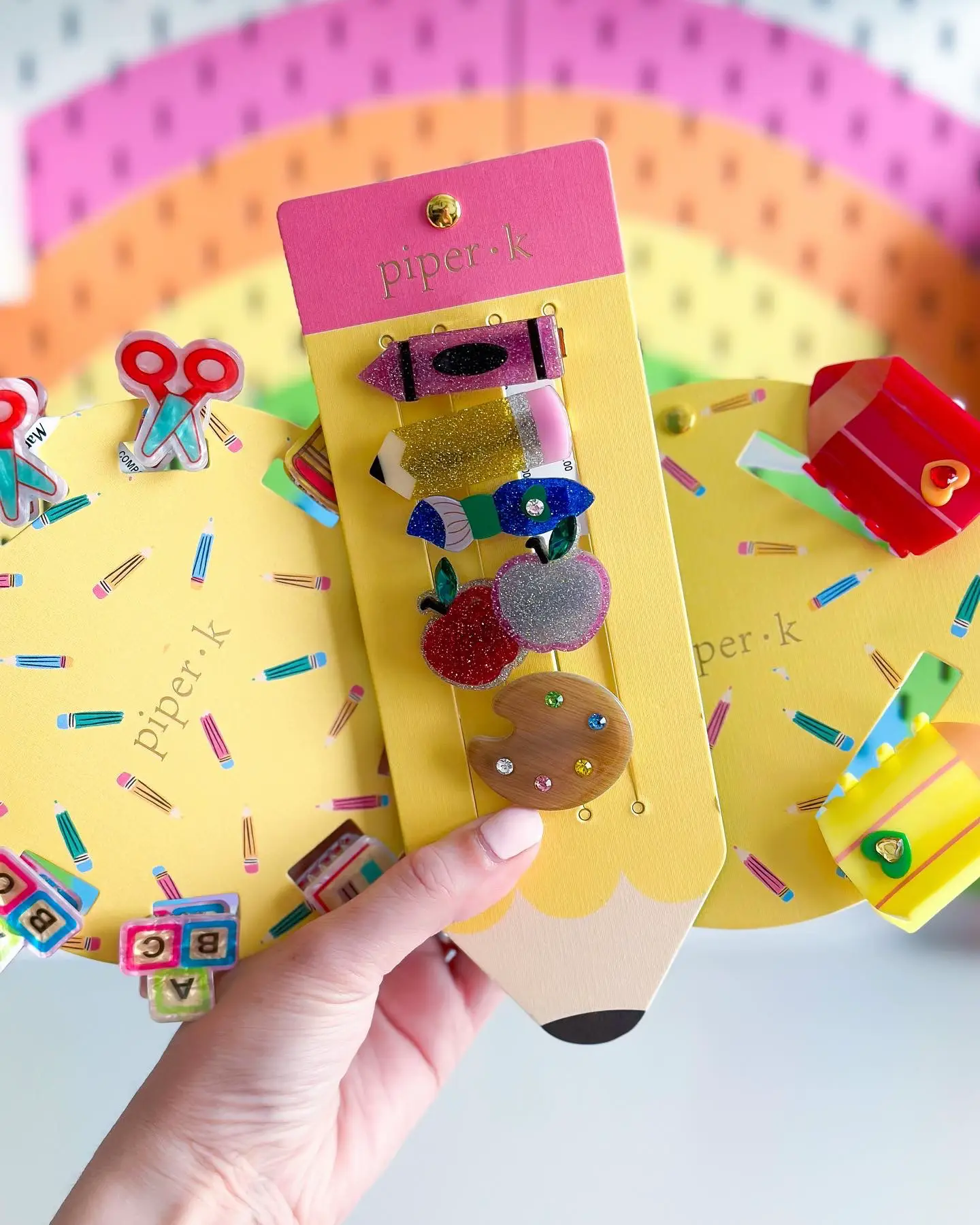 Teacher School Supplies Hair clips ️🎨🍎🫶🏻 | Gallery posted by ...