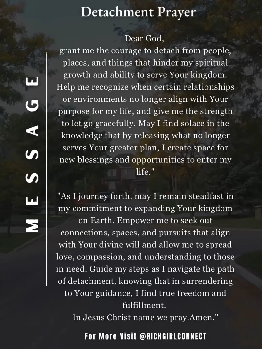 Detachment Prayer 🙏🏾 | Video published by RichGirlConnect | Lemon8