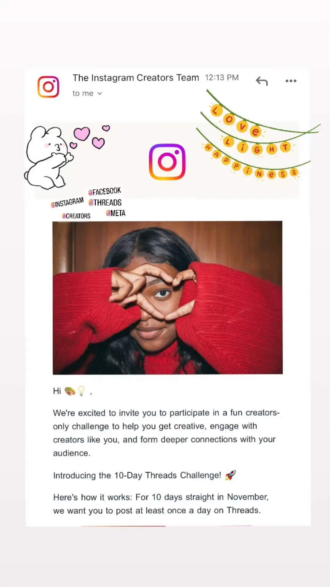 Threads 10 Day Challenge Invite From Instagram | Video published by ...