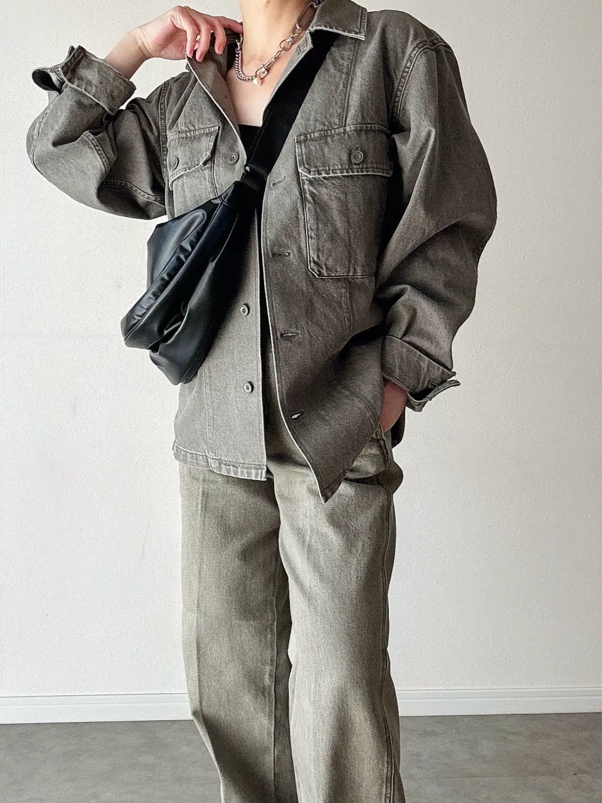 Uniqlo U Just right for adult casual ♡ Denim setup purchase review ...