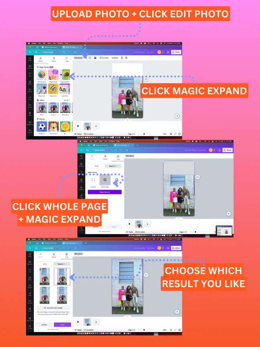How to use Canva’s Magic Expand Tool | แกลเลอรีที่โพสต์โดย Lauren 🪩 ...