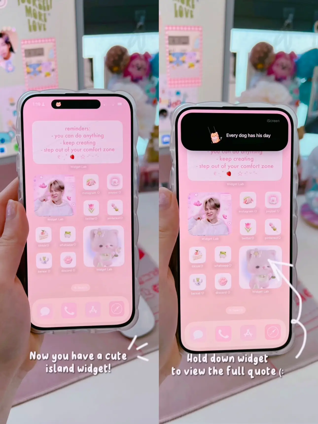 🎀 dynamic island widget tutorial | แกลเลอรีที่โพสต์โดย —p ♡⸜(˃ ᵕ ˂ ) | Lemon8