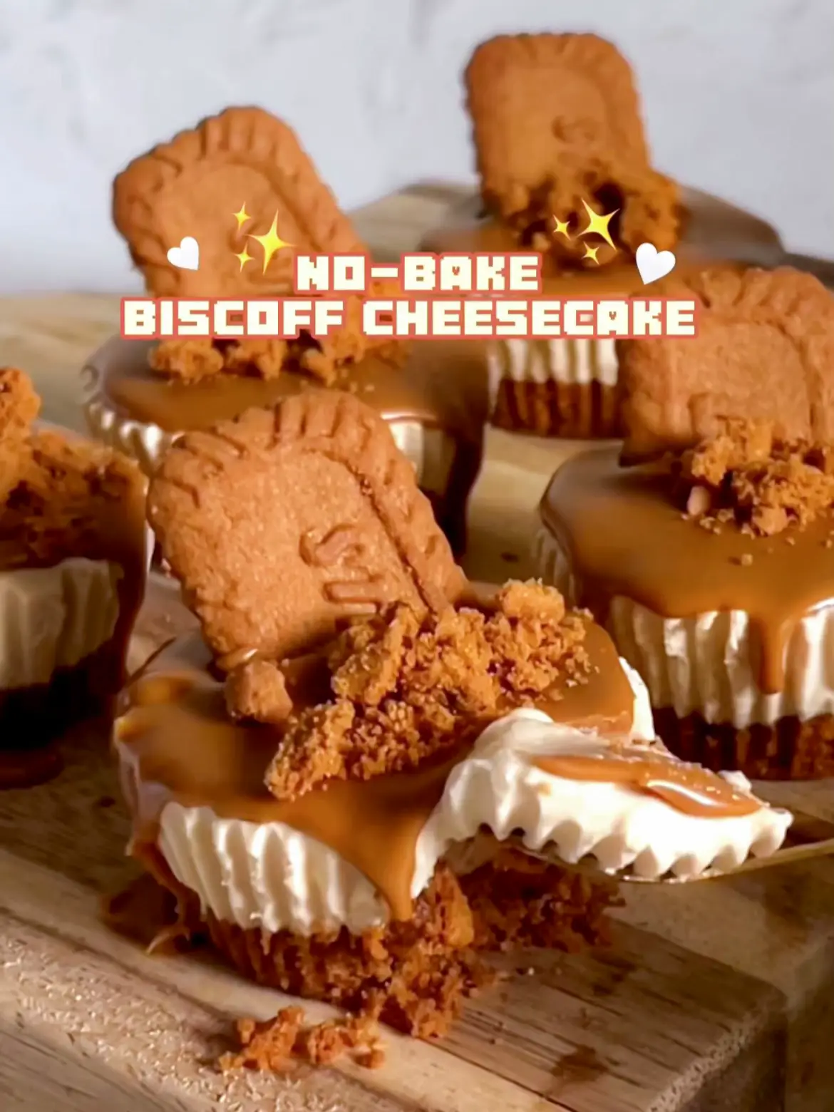 🤎🍰 Easy No-Bake Mini Biscoff Cheesecake 🍰🤎 | Video published by Fawn ...