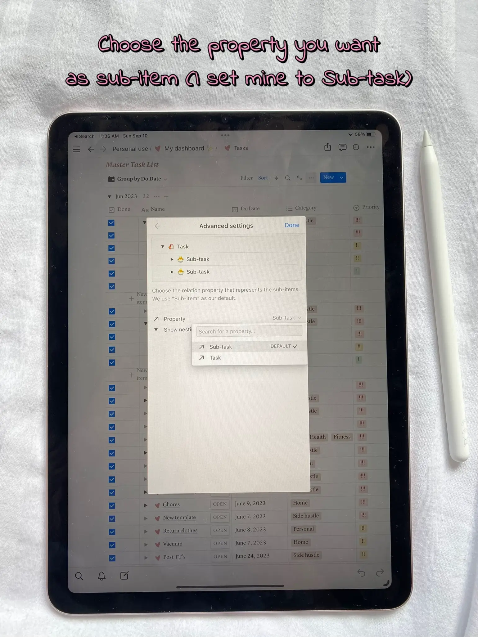 How to use Sub-Tasks in Notion 💻 | Gallery posted by Reem | Lemon8