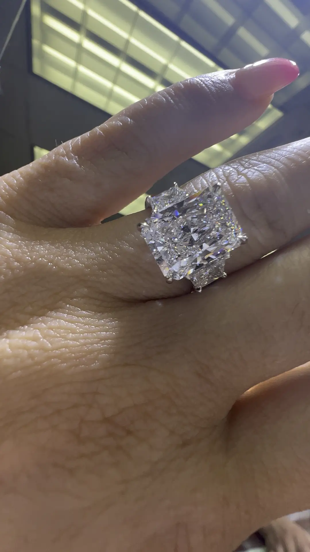 5 Carat Radiant Cut Diamond Three Stone Ring | Video published by ...