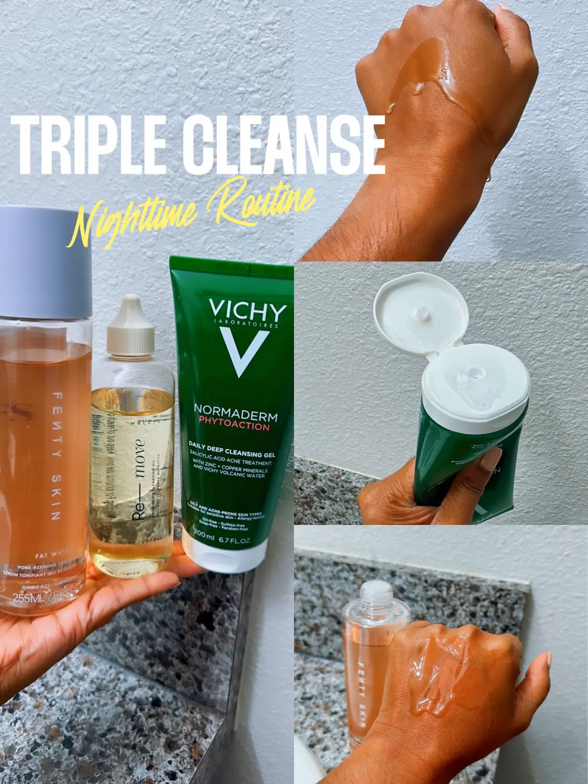 My 3x cleanse nighttime routine | acne prone skin🧖🏾‍♀️ | Gallery posted ...