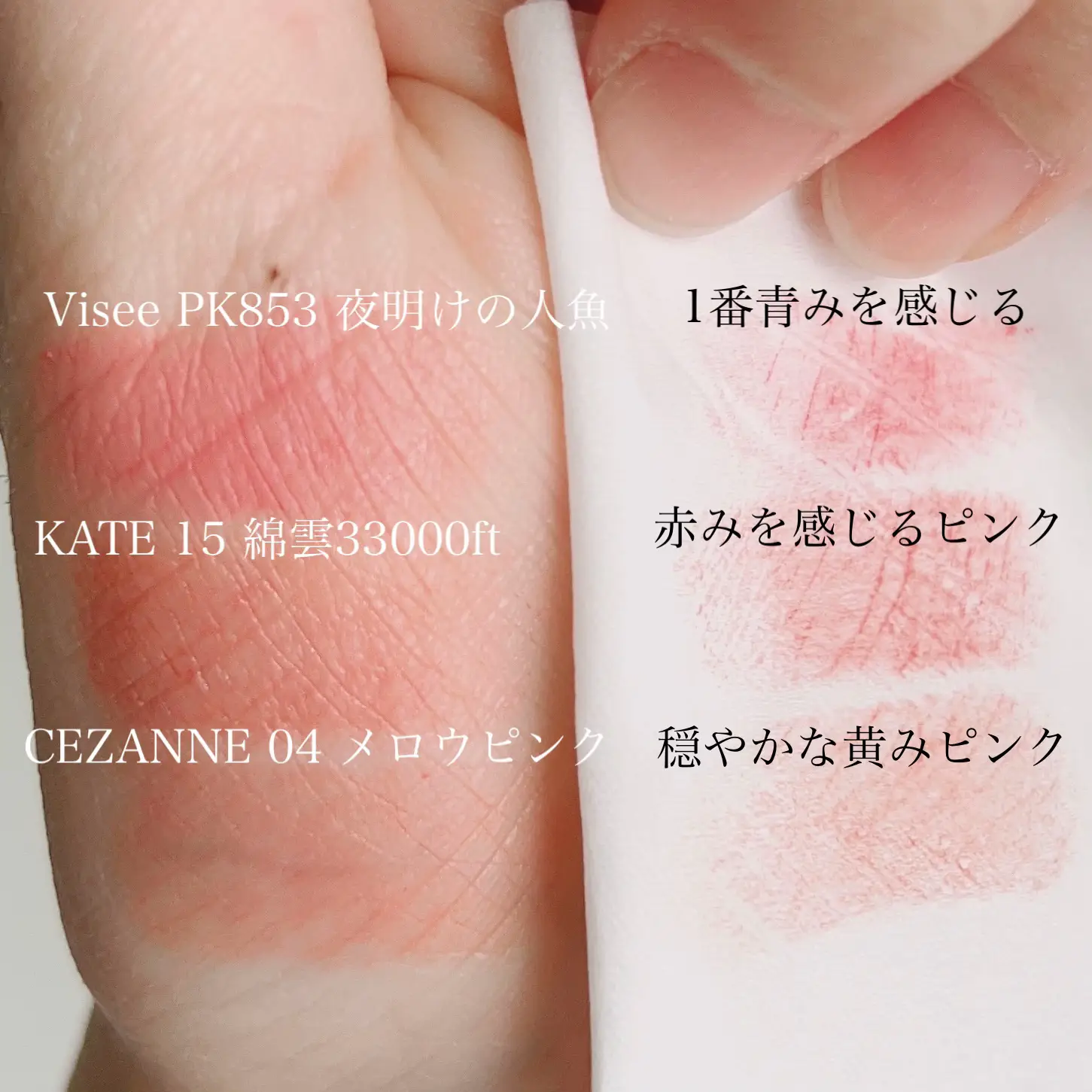 結局どう違うの？Visee・KATE・CEZANNEのリップ比較 | rinが投稿したフォトブック | Lemon8