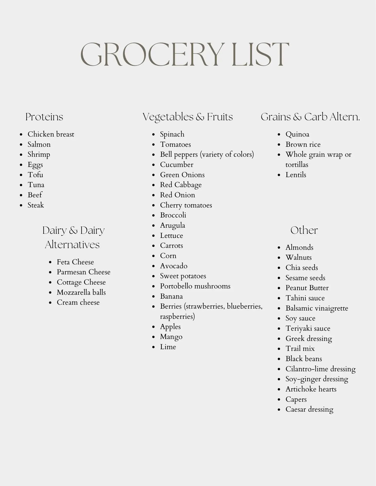 High Protein Power Bowls & Salads 7- Day Meal Plan | Gallery posted by ...