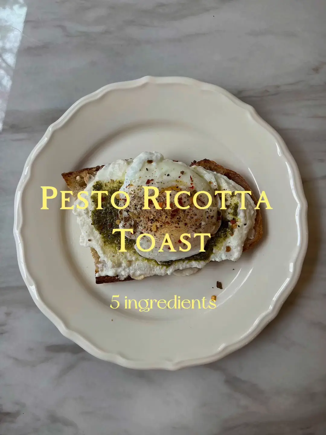 Pesto Ricotta Toast ｜Healthy breakfast idea | Video published by Yuting ...