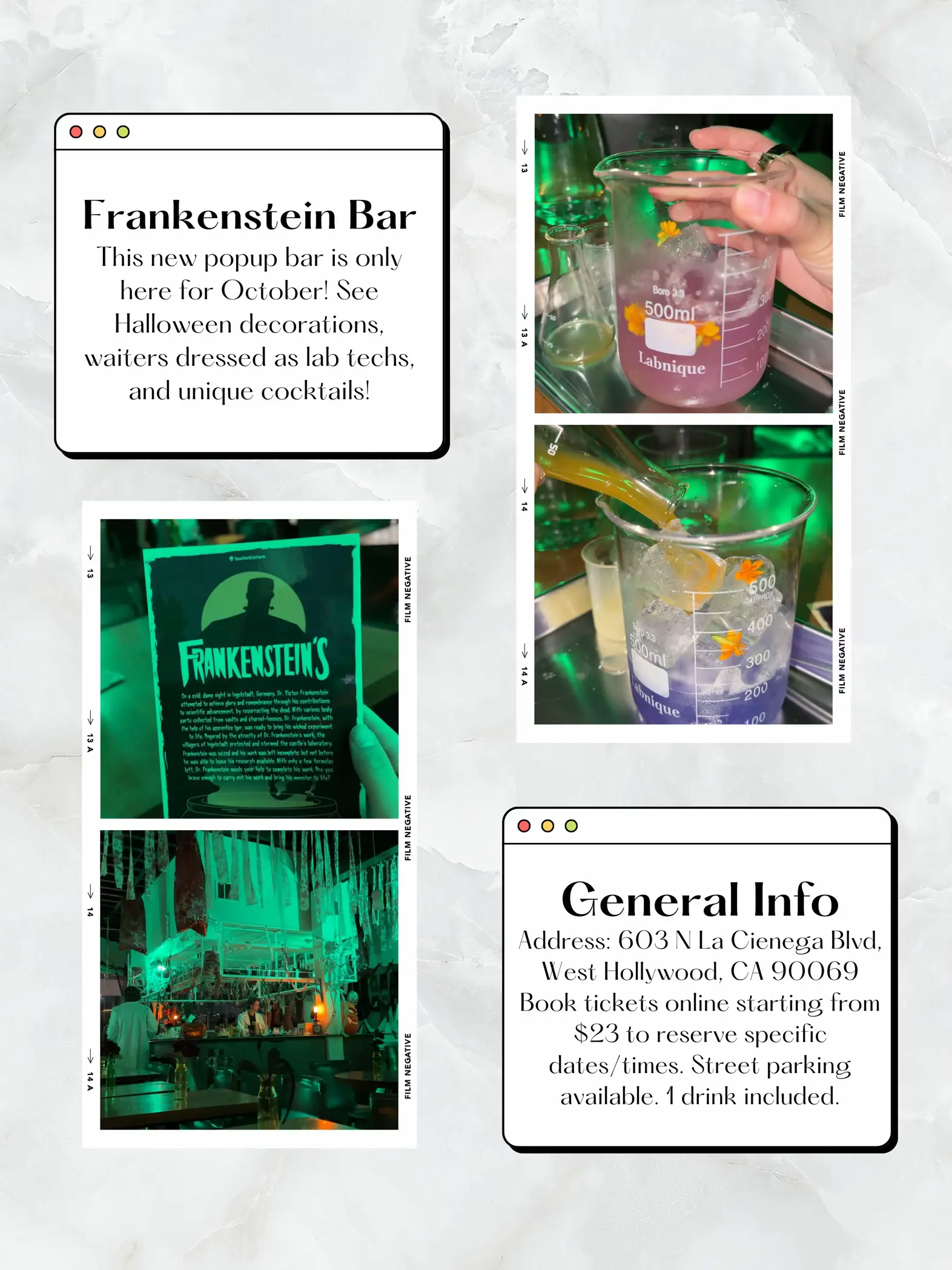 Frankenstein Bar | LA Popup for Halloween | แกลเลอรีที่โพสต์โดย Jen Z🌴 ...