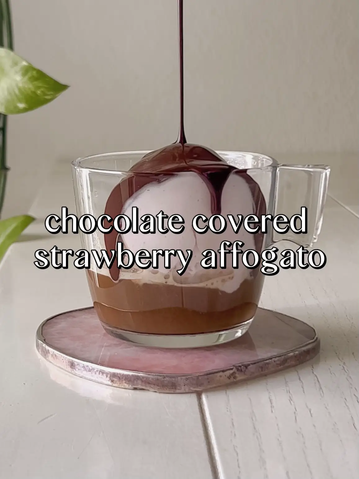 chocolate covered strawberry affogato | Video published by katie lopynski | Lemon8