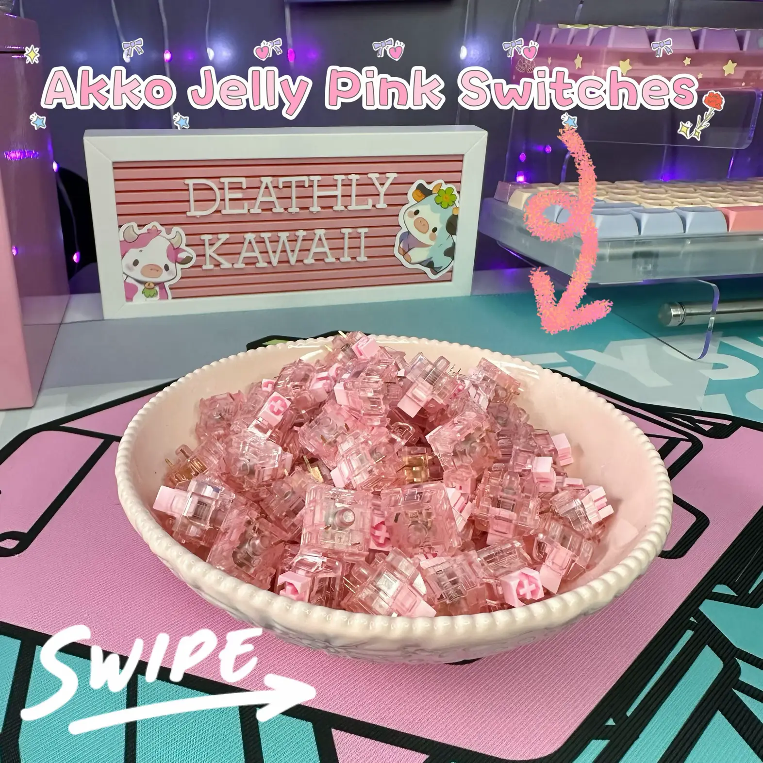 Akko Jelly Pink Switches | Gallery posted by DeathlyKawaii | Lemon8