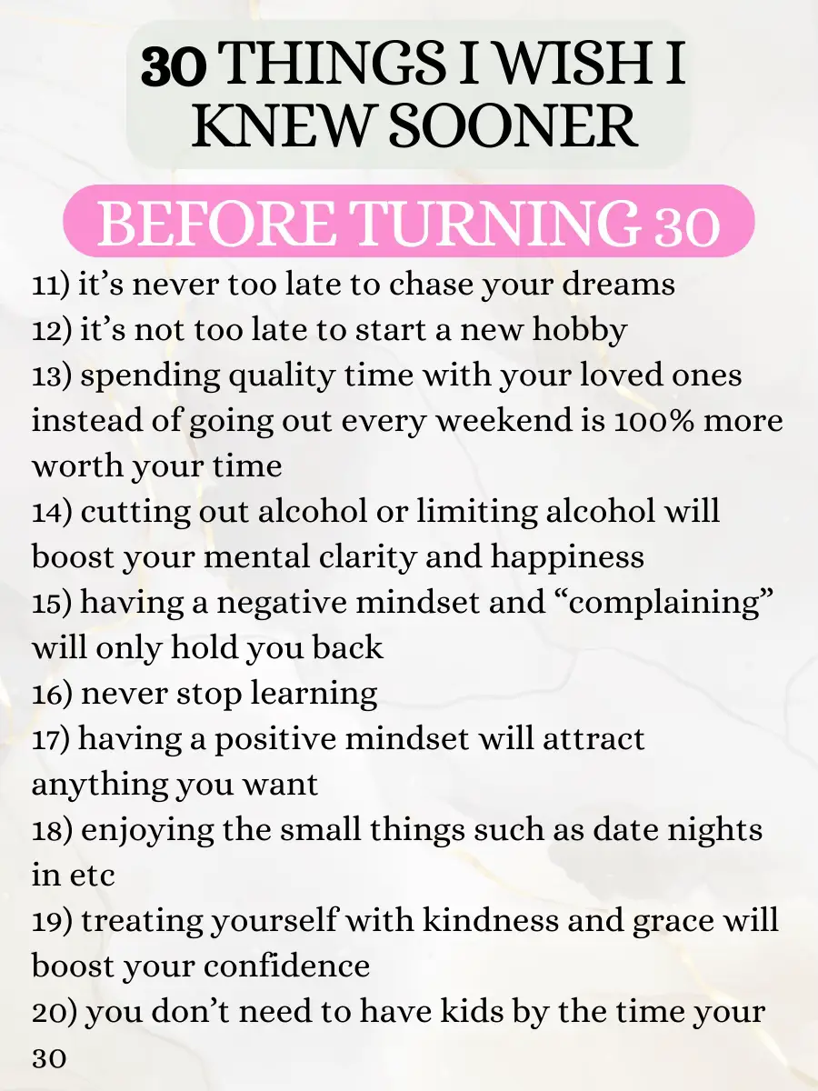 30 THINGS I WISH I KNEW SOONER BEFORE TURNING 30 | แกลเลอรีที่โพสต์โดย Cleo Natalie | Lemon8