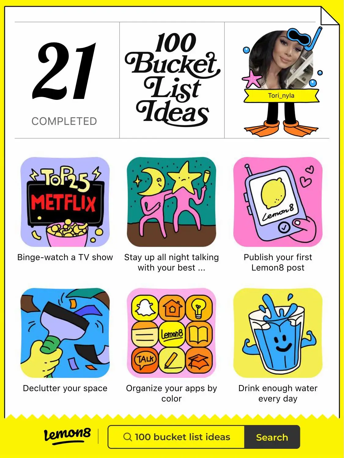 Check out 100 Bucket List Ideas! | Gallery posted by Tori_nyla | Lemon8