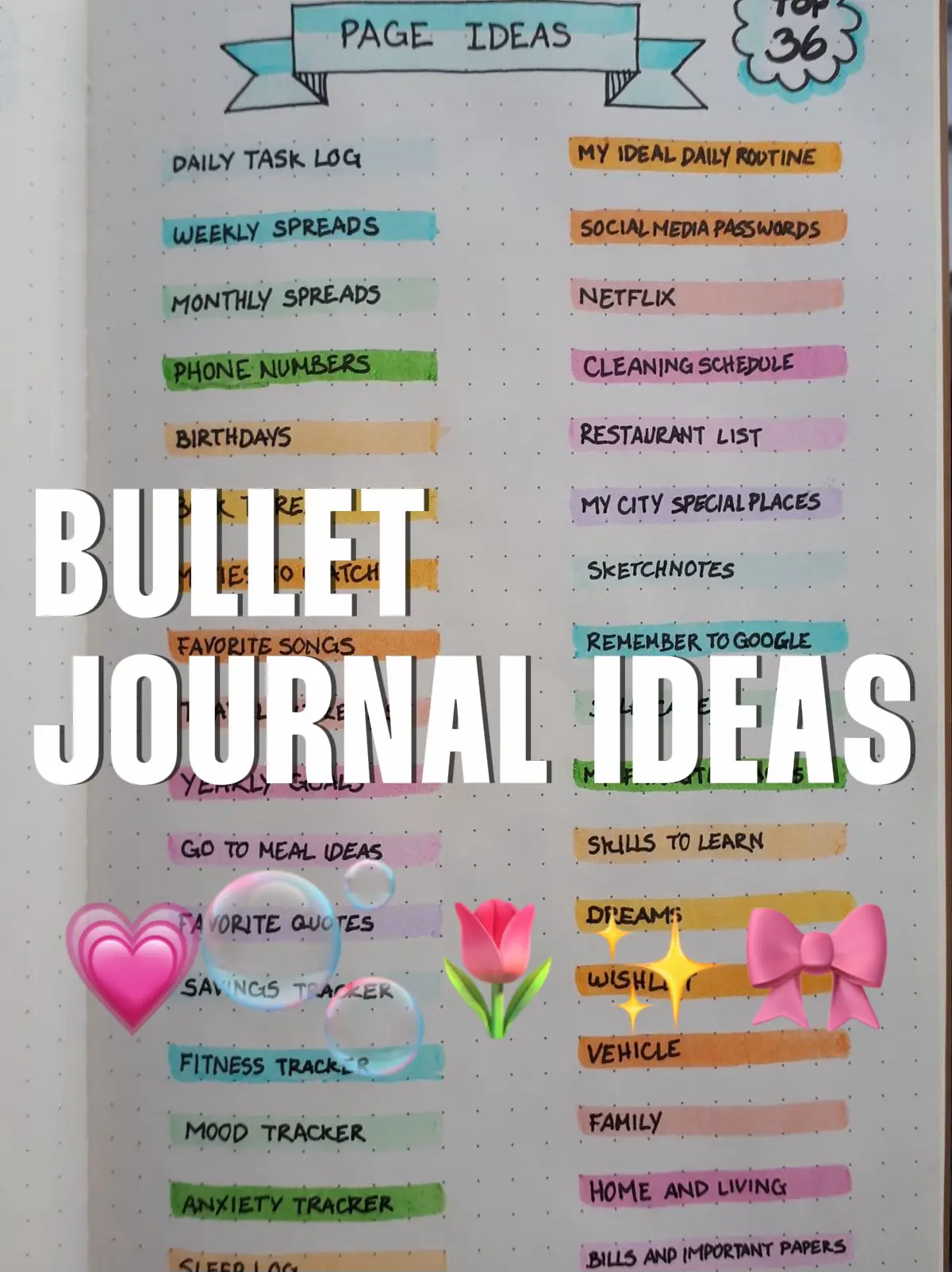 Bullet journal ideas 🎀 🍍🌷🫧💗 | Gallery posted by Bella Louise 🎀 | Lemon8