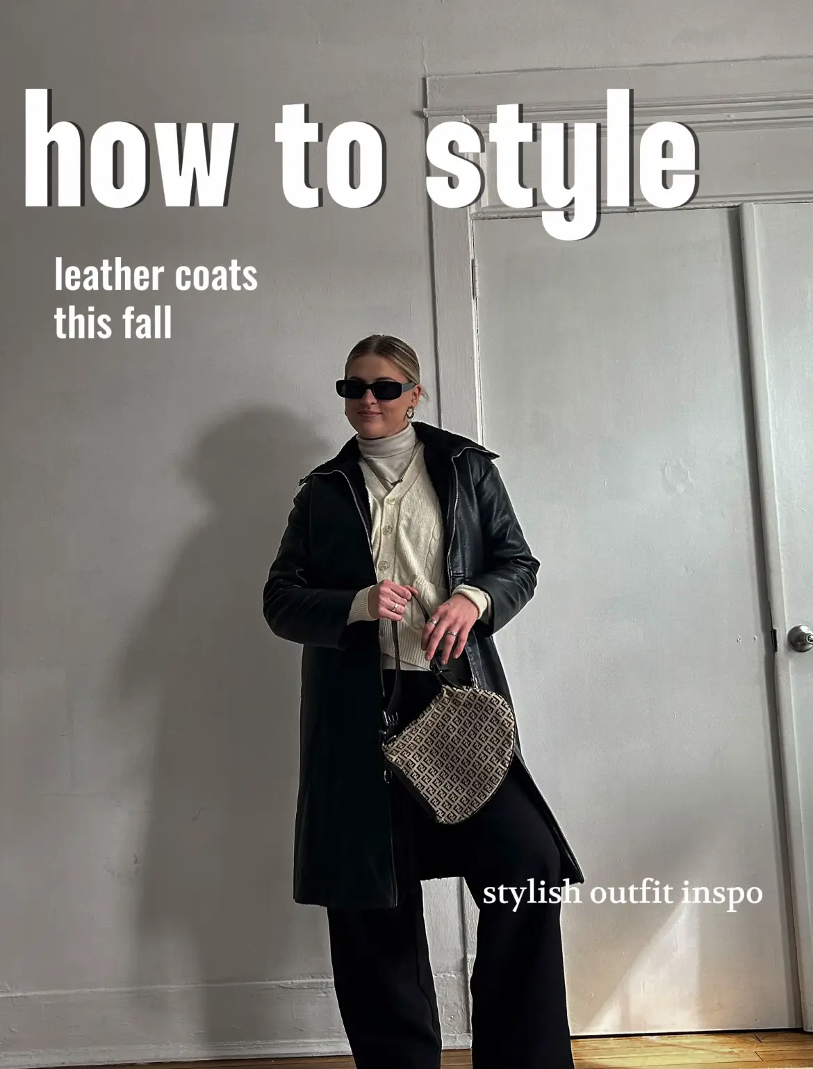 how to style: leather coat🖤 | แกลเลอรีที่โพสต์โดย ericavinger | Lemon8