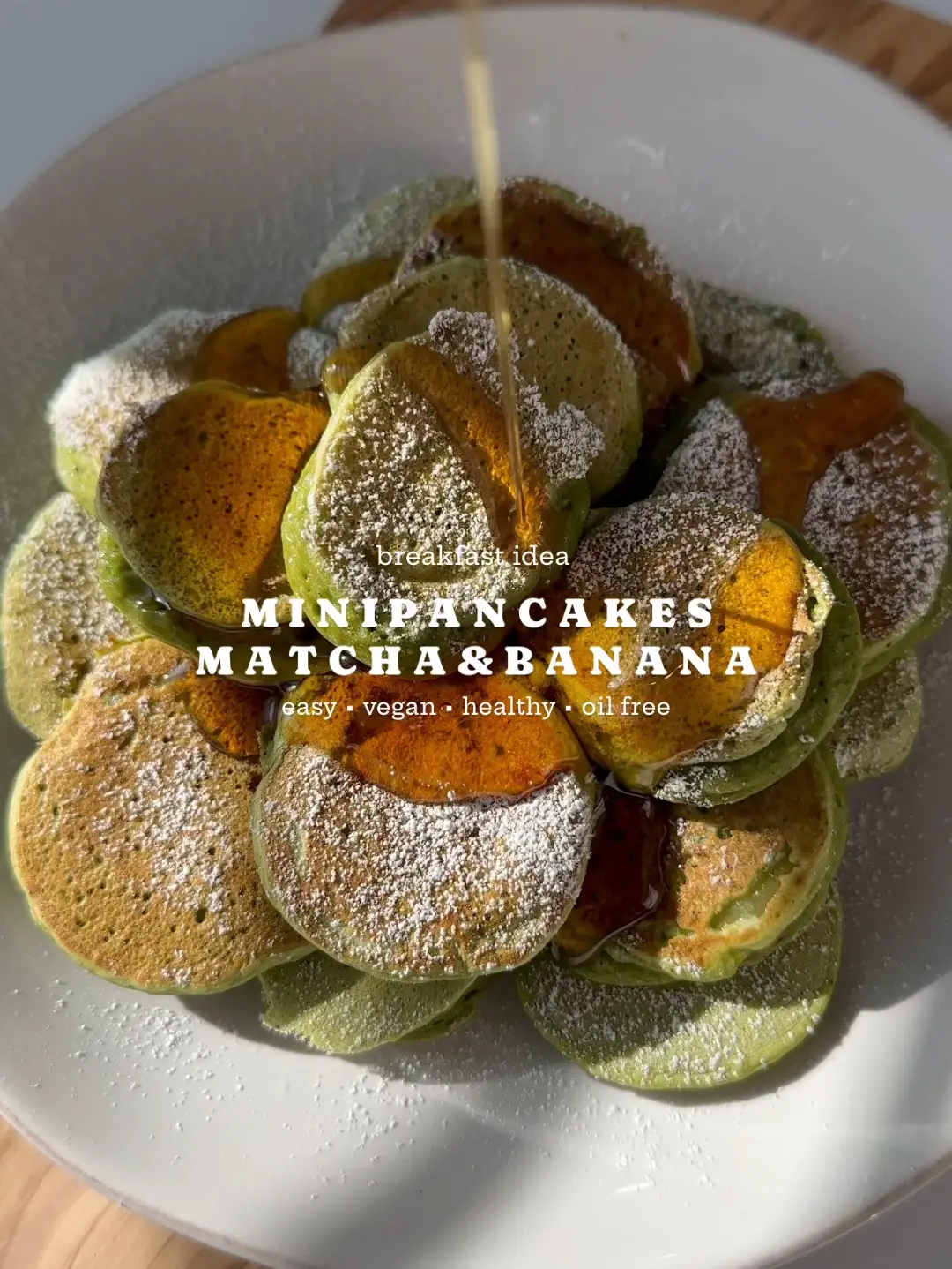 MATCHA BANANA MINI PANCAKES | Video published by Lulu 🧸 | Lemon8