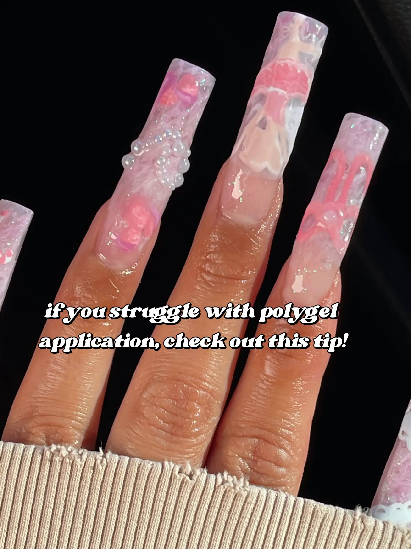 polygel nails application tutorial💕 | Video published by ...