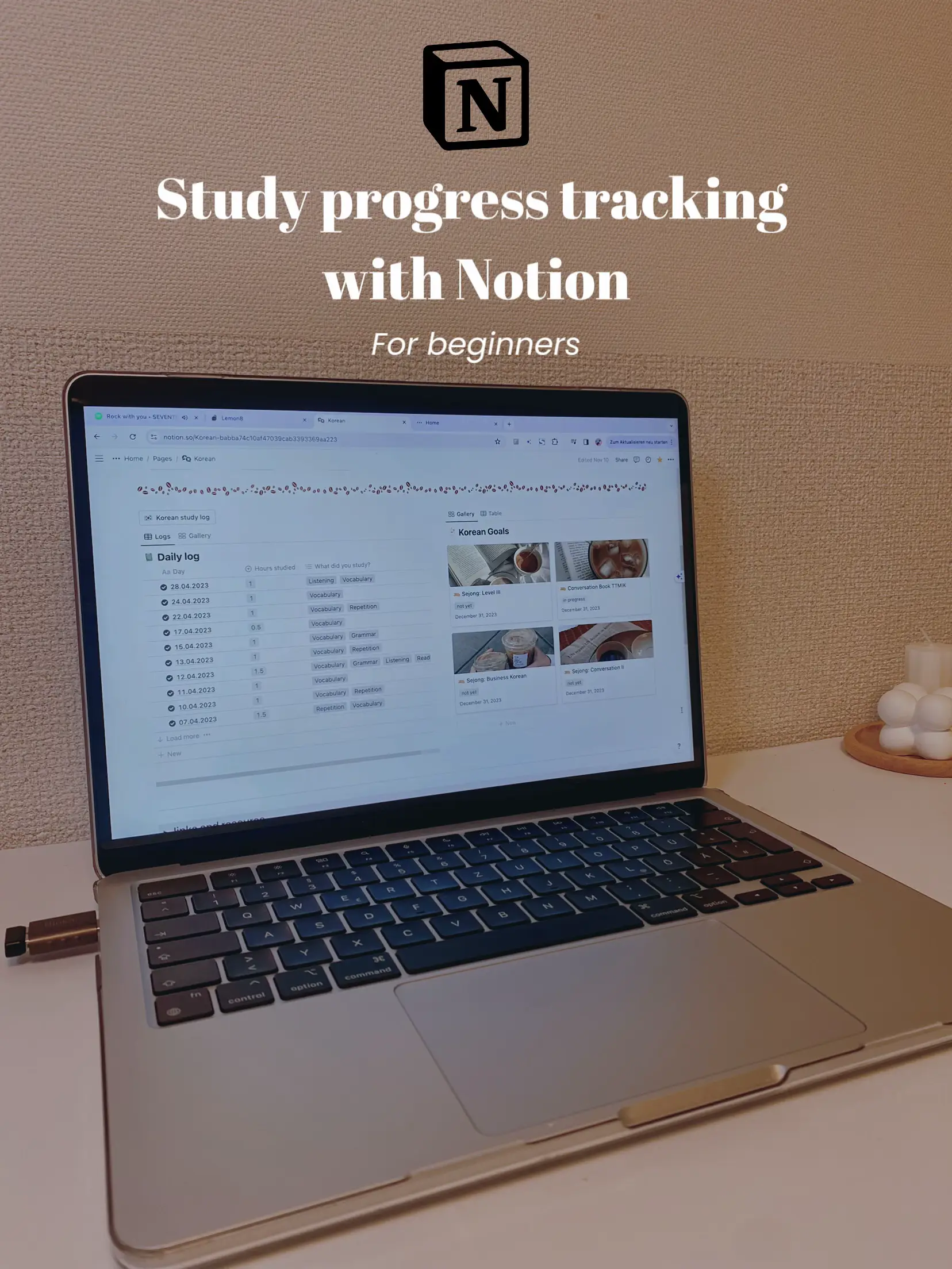 Study progress tracking with Notion for beginners💻 | Gallery posted by Mindstudyio | Lemon8