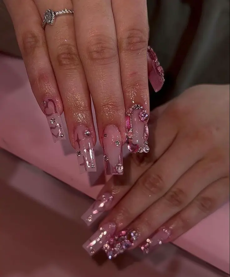 Pink Acrylic Nails inspo 🎀 | Gallery posted by tinarvae | Lemon8