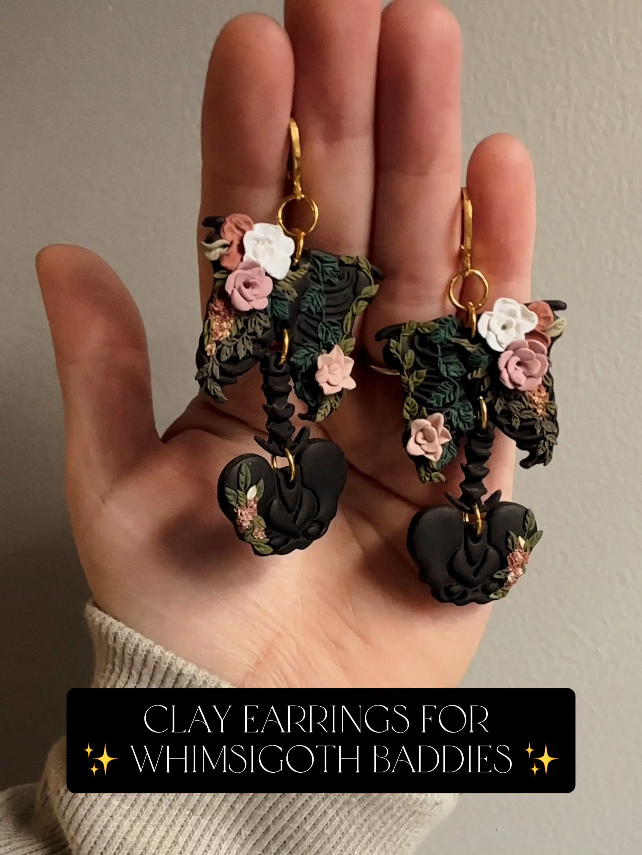 Whimsigoth Earrings 🌸 🖤 | Video published by AmberRaeStudio | Lemon8