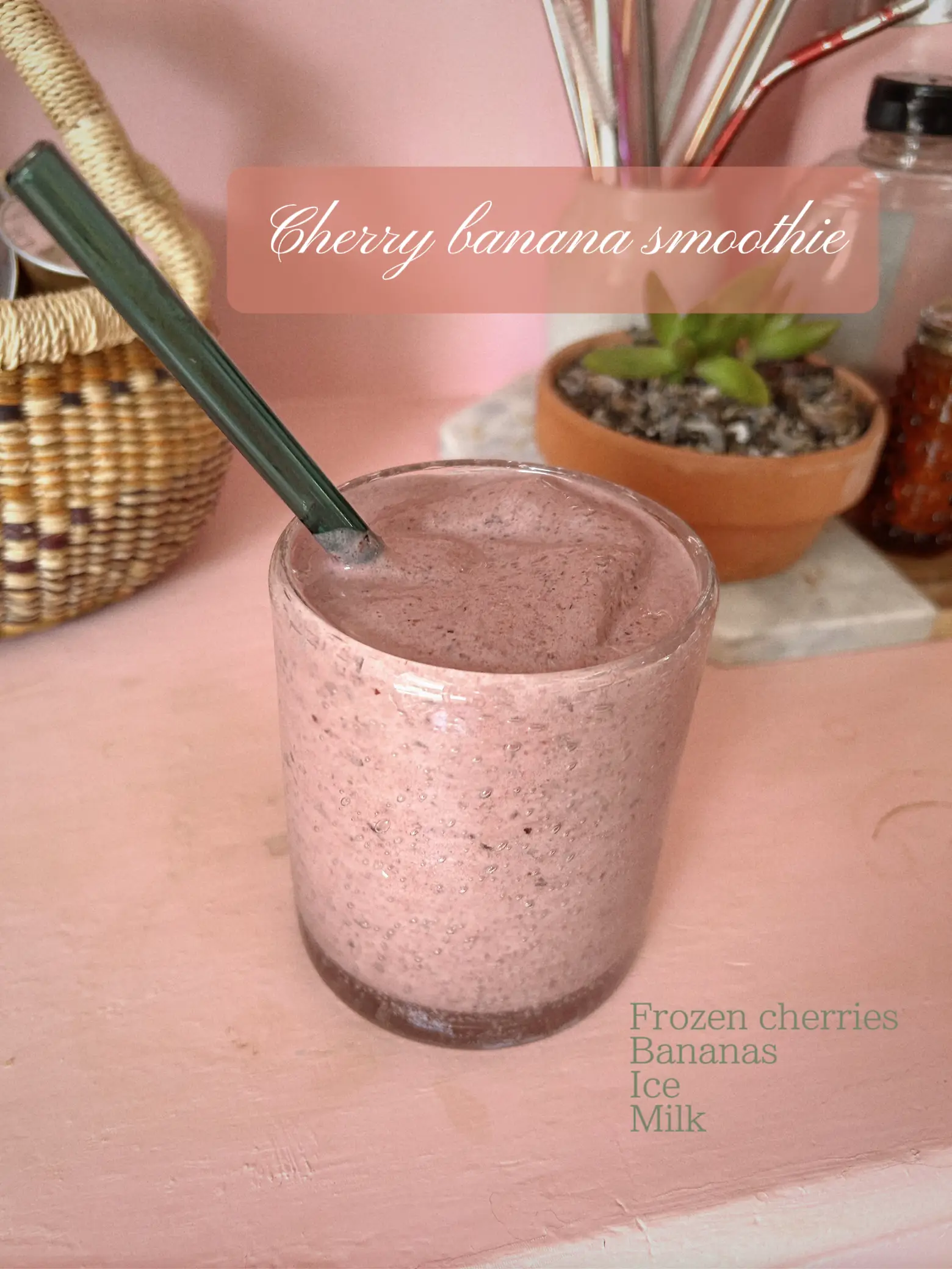 Cherry banana smoothie 🍒🍌 | Gallery posted by Casseyraebly | Lemon8