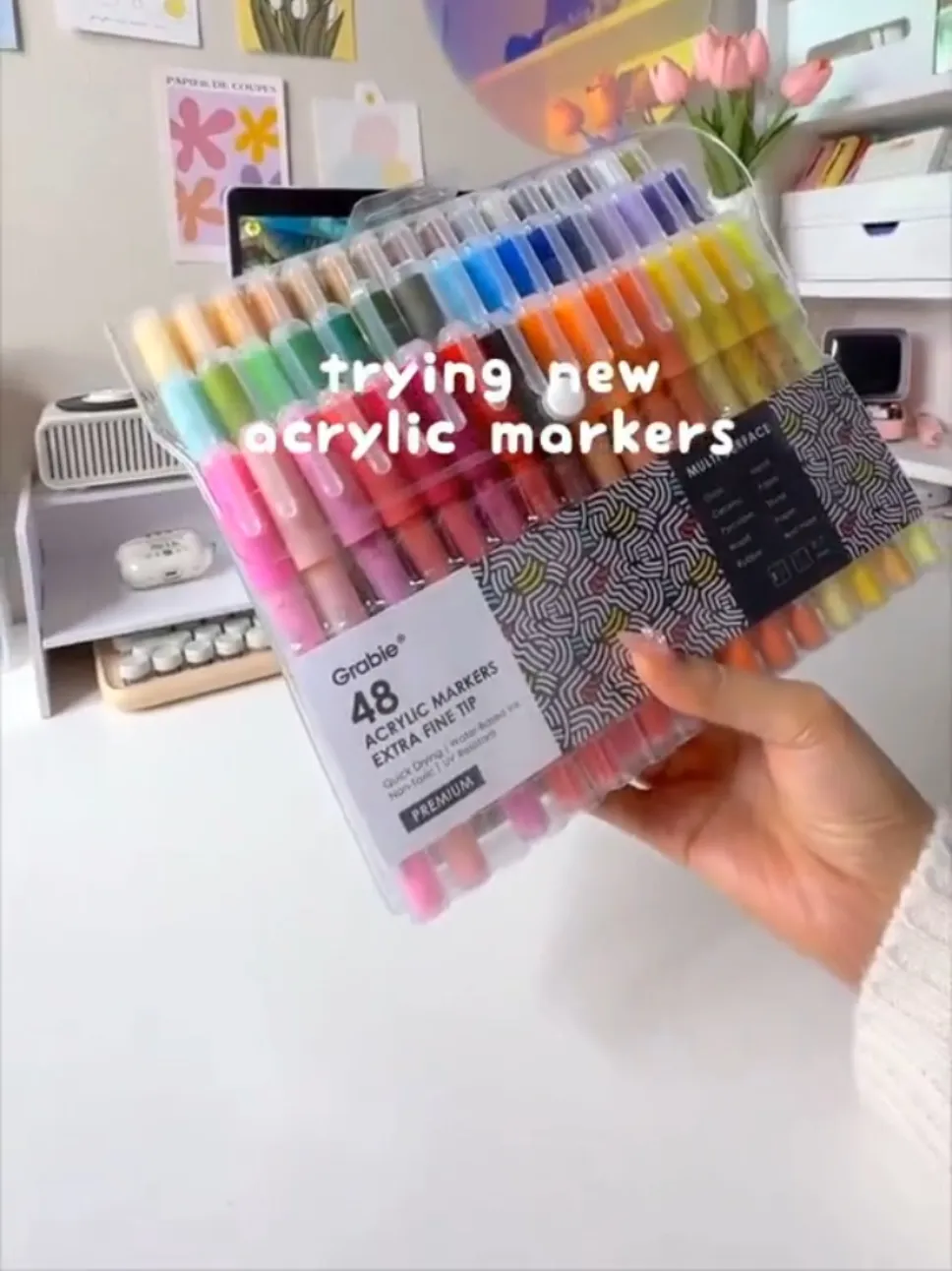 Trying new acrylic markers | Video published by Study buddy | Lemon8