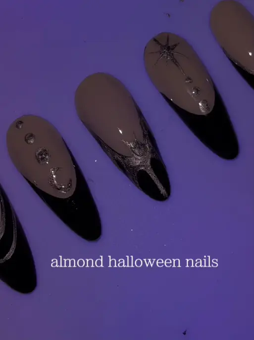 almond halloween nail inspo🦇🕸 | Gallery posted by doperthnurnails | Lemon8
