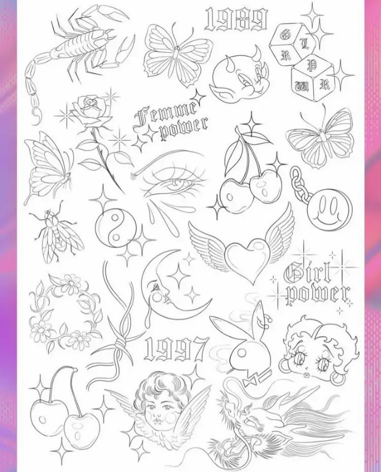FLASH TATTOOS | Gallery posted by CC 🍒🐿️🩵🧁♒️🧸 | Lemon8