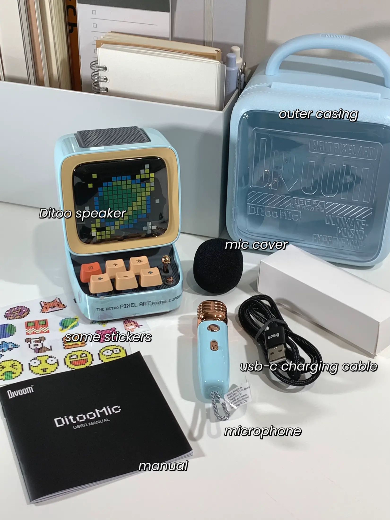 Cute desk decor 🎤 Divoom Ditoo mic | Gallery posted by Emily H. | Lemon8