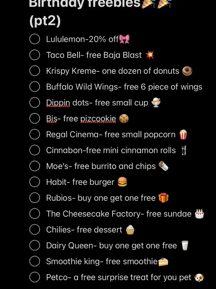 Birthday Freebies - Lemon8 Search