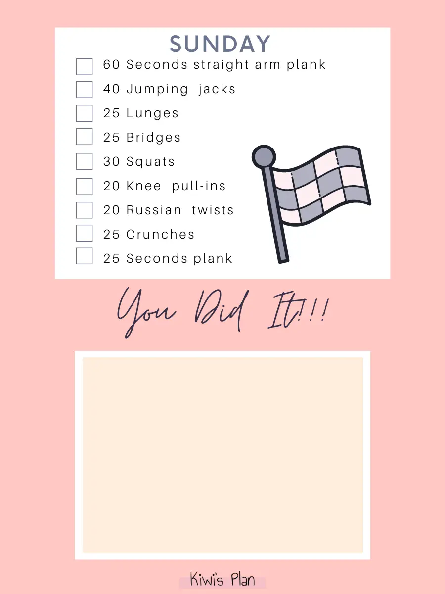 1 Week Tone-Up Challenge | Galeri disiarkan oleh Kiwi’s Plan | Lemon8