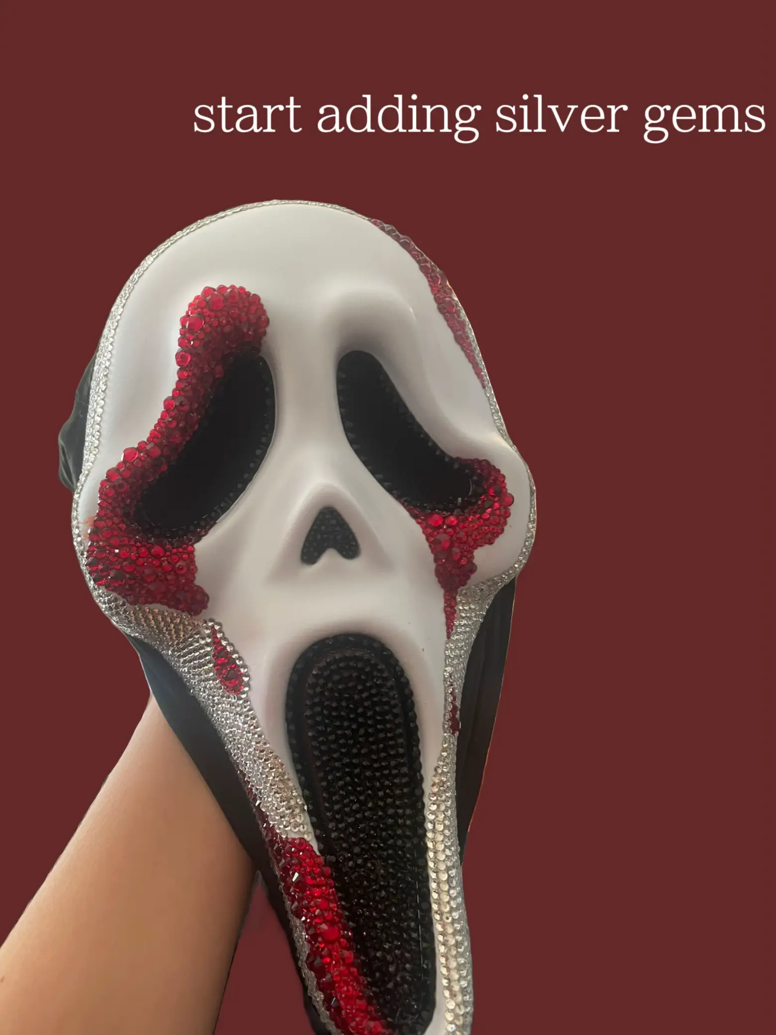 How I made a bejeweled scream mask | Gallery posted by mary ☾ | Lemon8