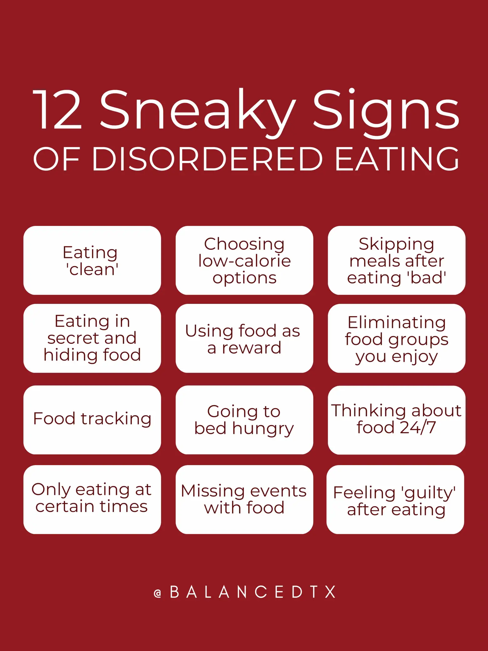 SIGNS OF DISORDERED EATING 👀 | Gallery posted by balancedtx | Lemon8