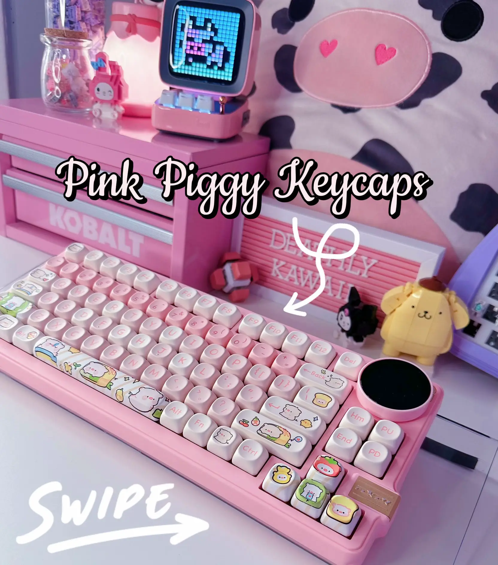 Pink Piggy Keycaps | Gallery posted by DeathlyKawaii | Lemon8