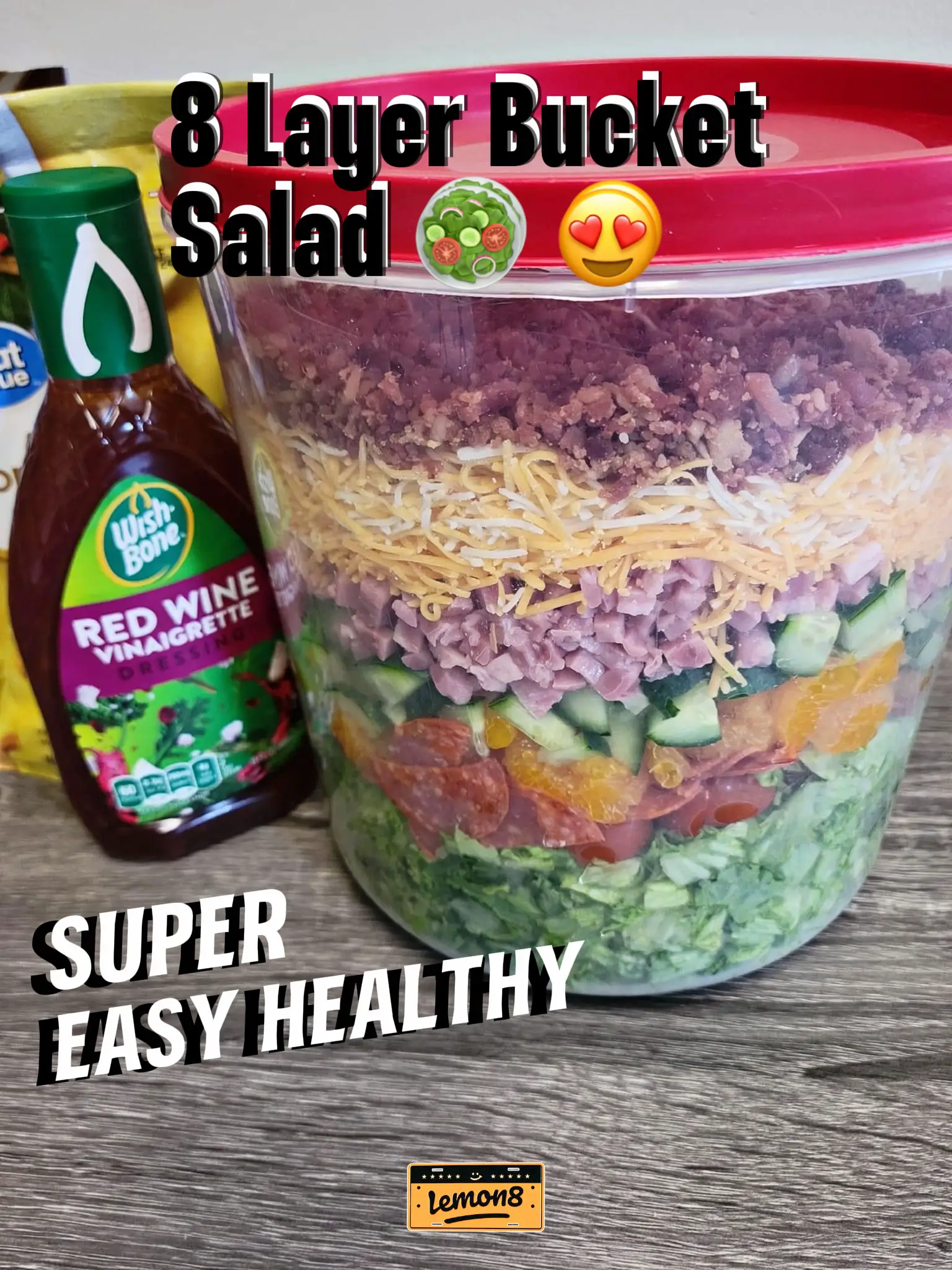 8 Layer Bucket Salad 🥗 😍 | Gallery posted by Jakari Lashika | Lemon8