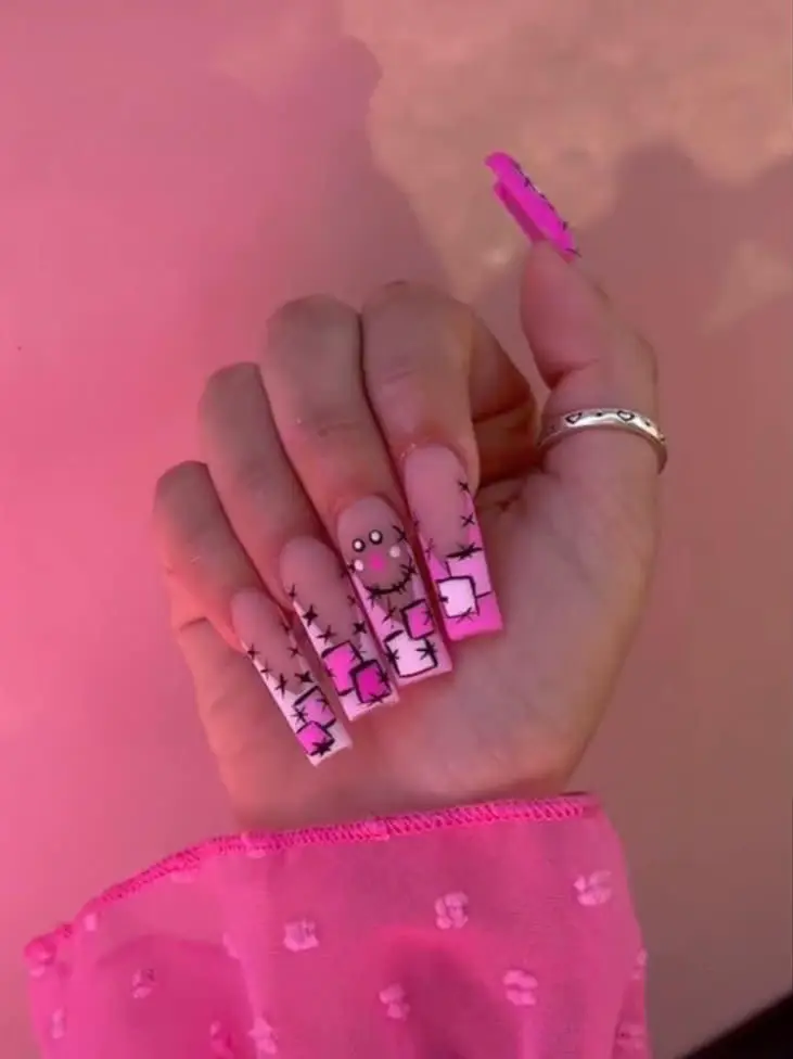 Pink Halloween Nail Inspo 🎃🤍 | Gallery posted by Desiree Marie | Lemon8