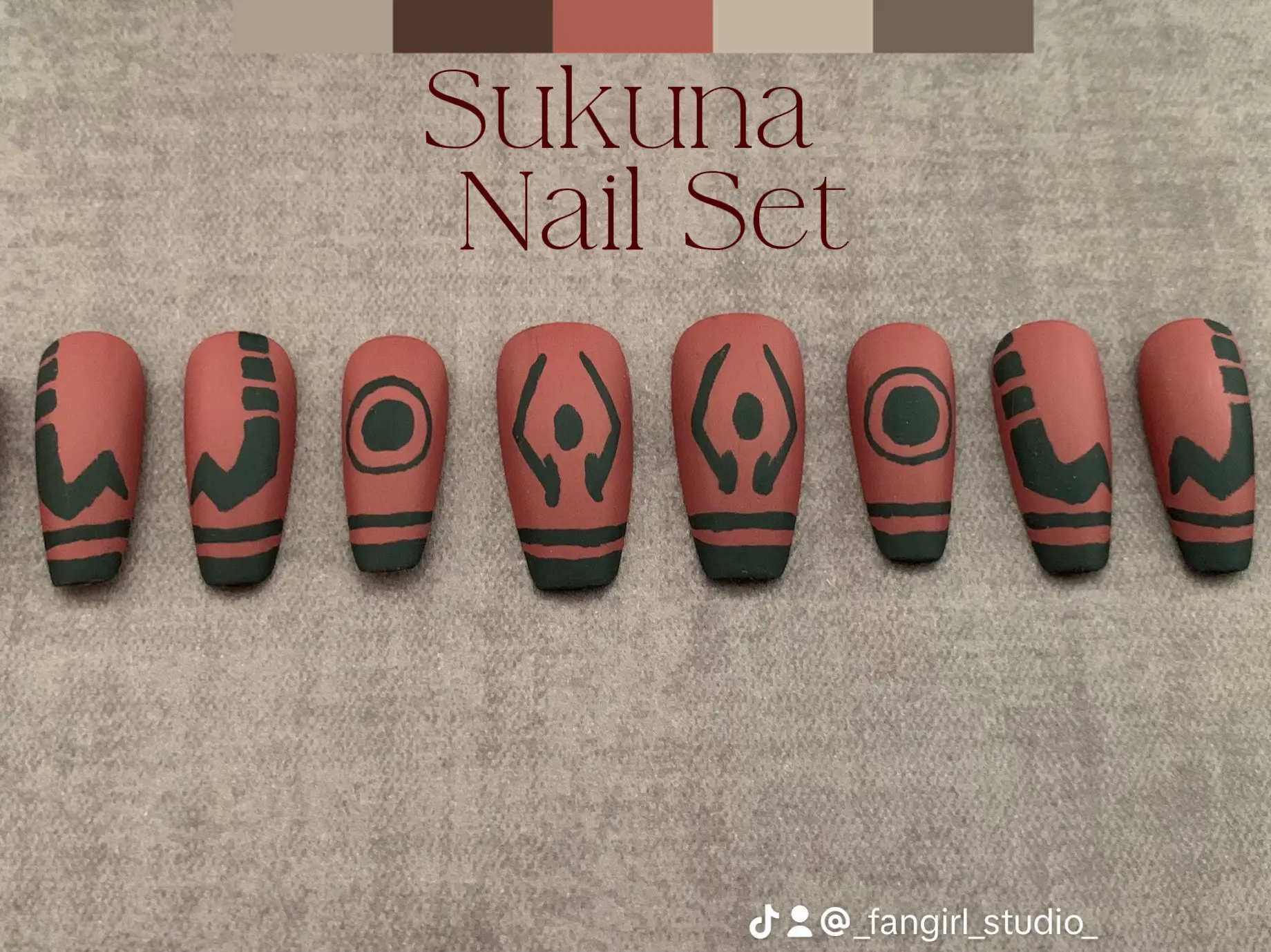 Sukuna Nail Set | Gallery posted by Fangirl Studio | Lemon8