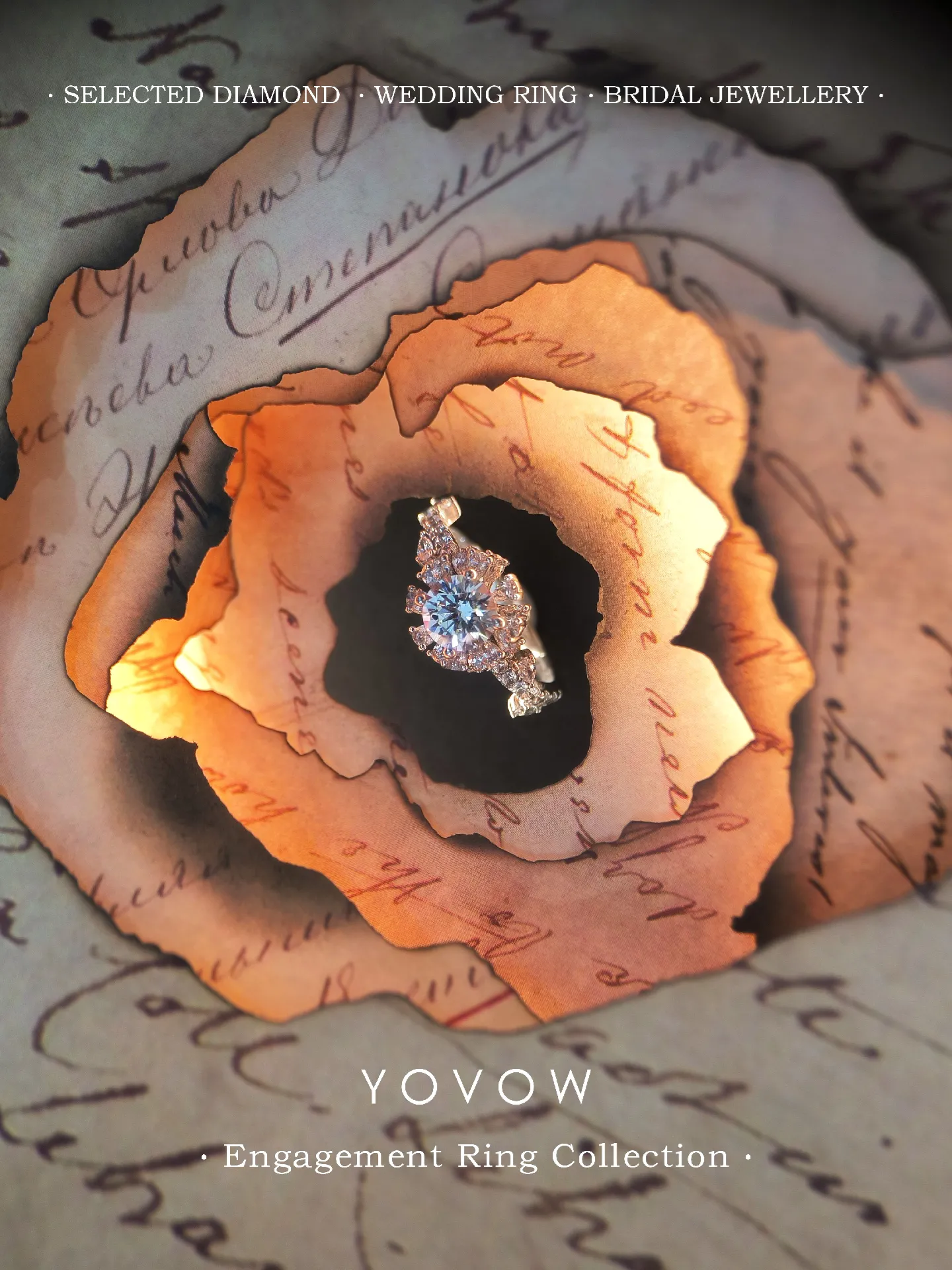Diamond rings blooming in the firelight | Gallery posted by YOVOW Jewel ...