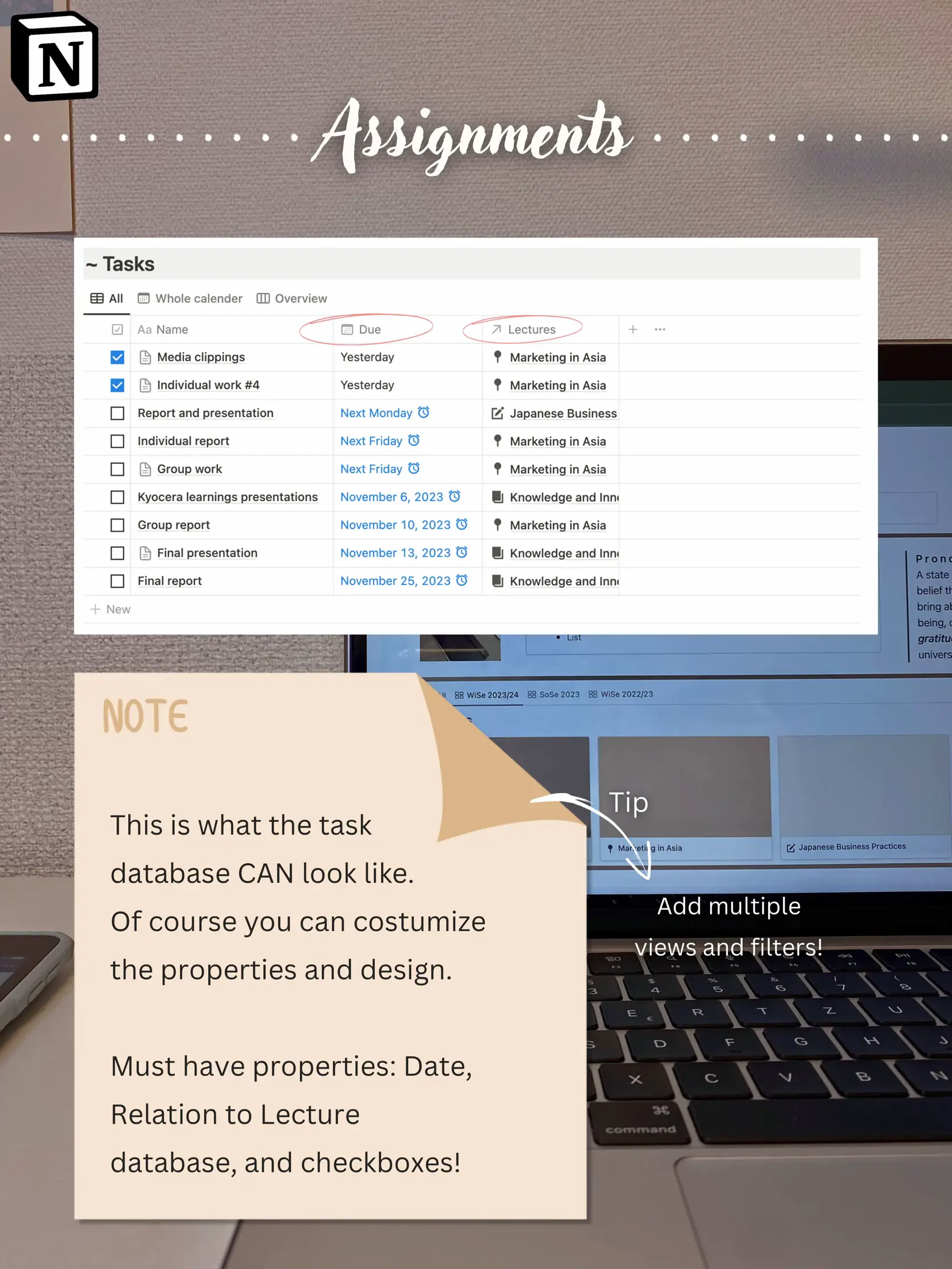 Organize your university life with Notion 👇 | Gallery posted by ...