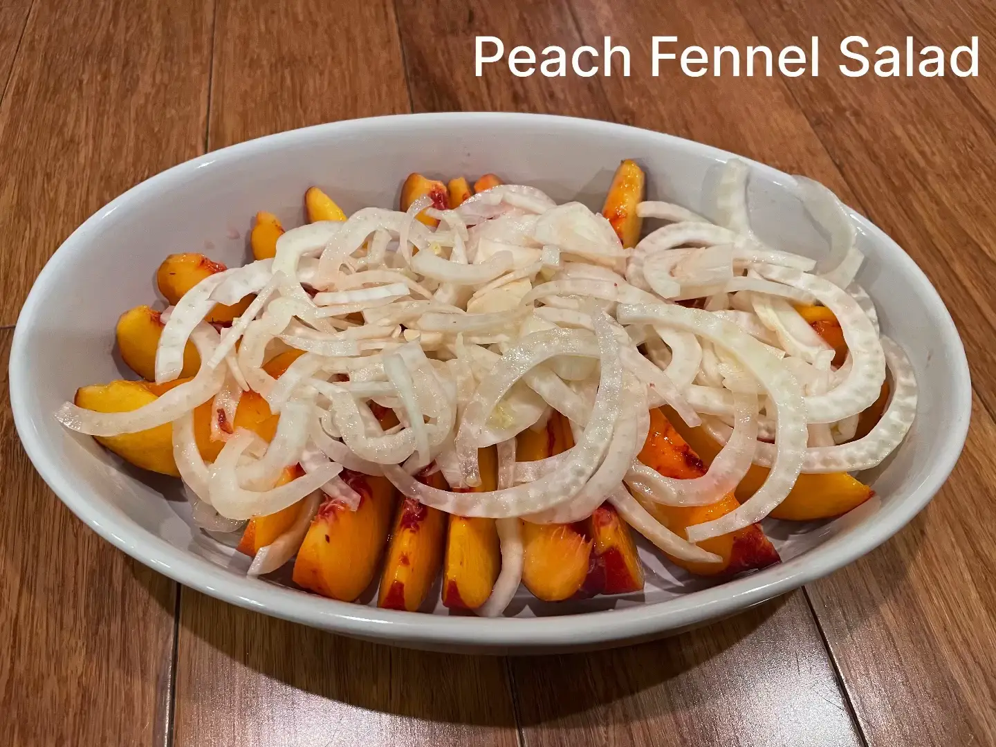 Peach Fennel Salad. Give it a go. | Video published by TheCasualChef | Lemon8