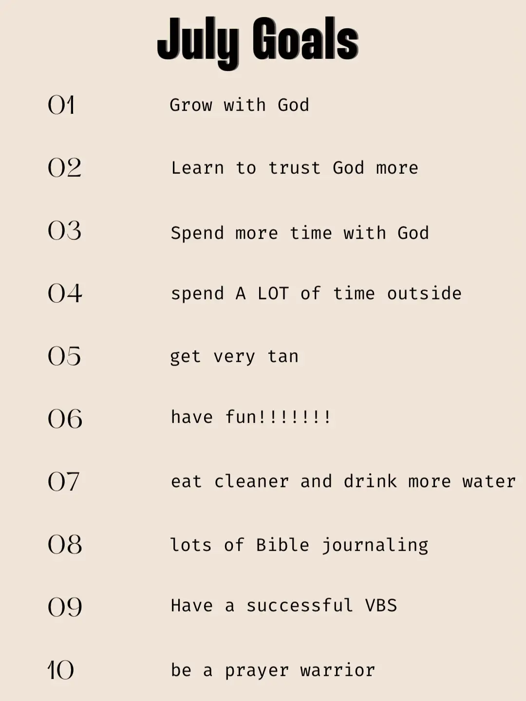 July goals | แกลเลอรีที่โพสต์โดย Jenna Beth | Lemon8