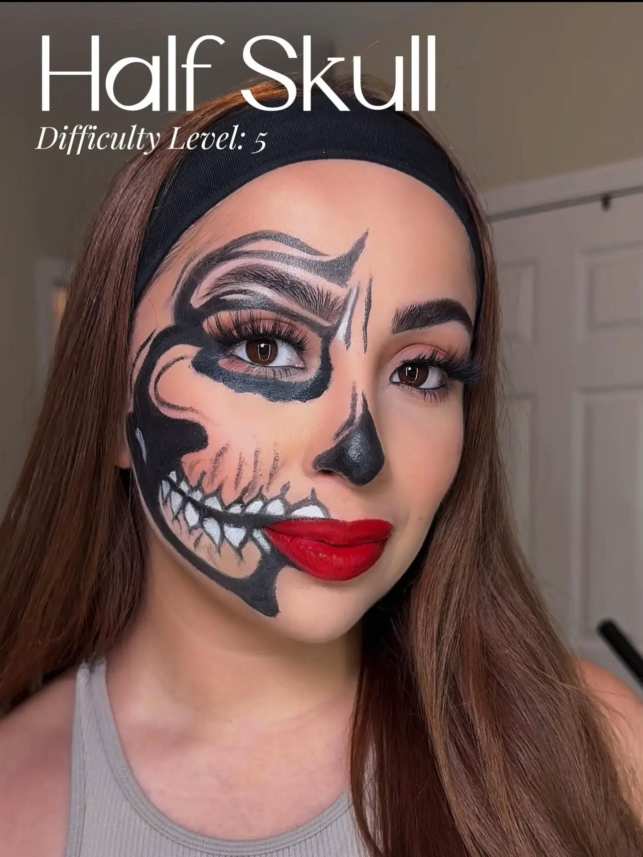 Half Skull Makeup Easy | Saubhaya Makeup
