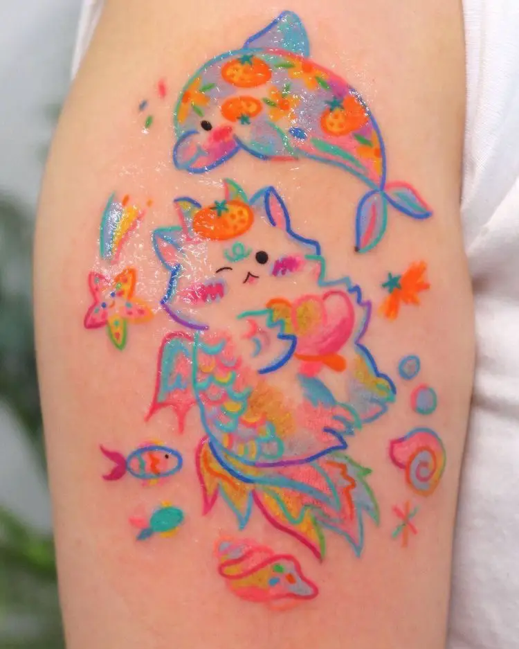 cute color tattoo inspo
