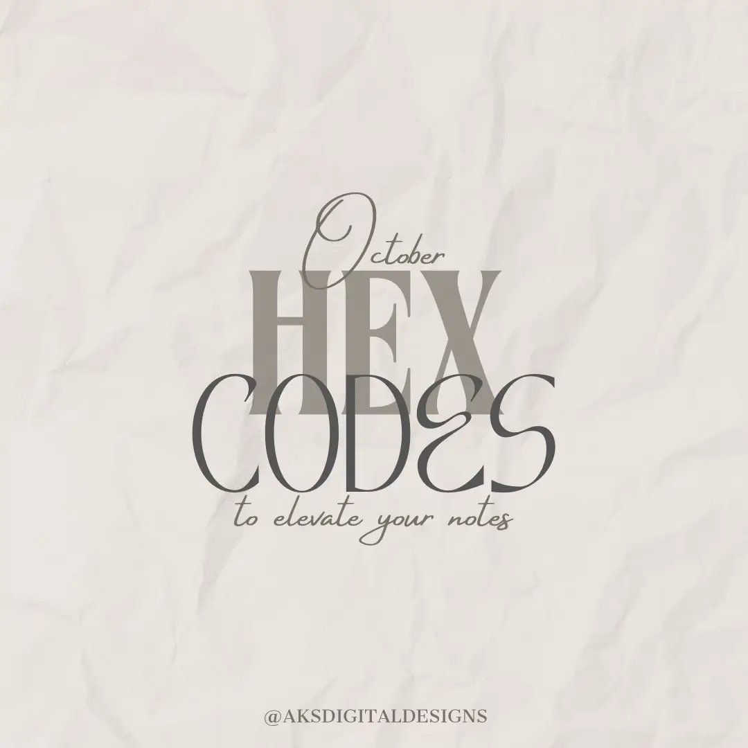 October Hex Codes | Gallery posted by Planner Alcove | Lemon8