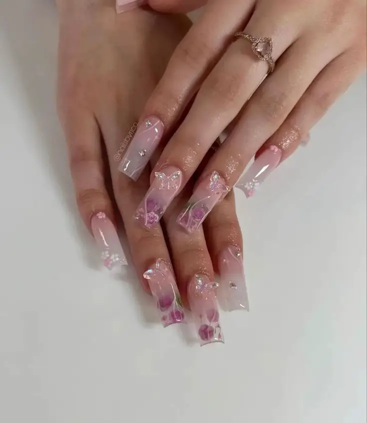 Pink Acrylic Nails inspo 🎀 | Gallery posted by tinarvae | Lemon8