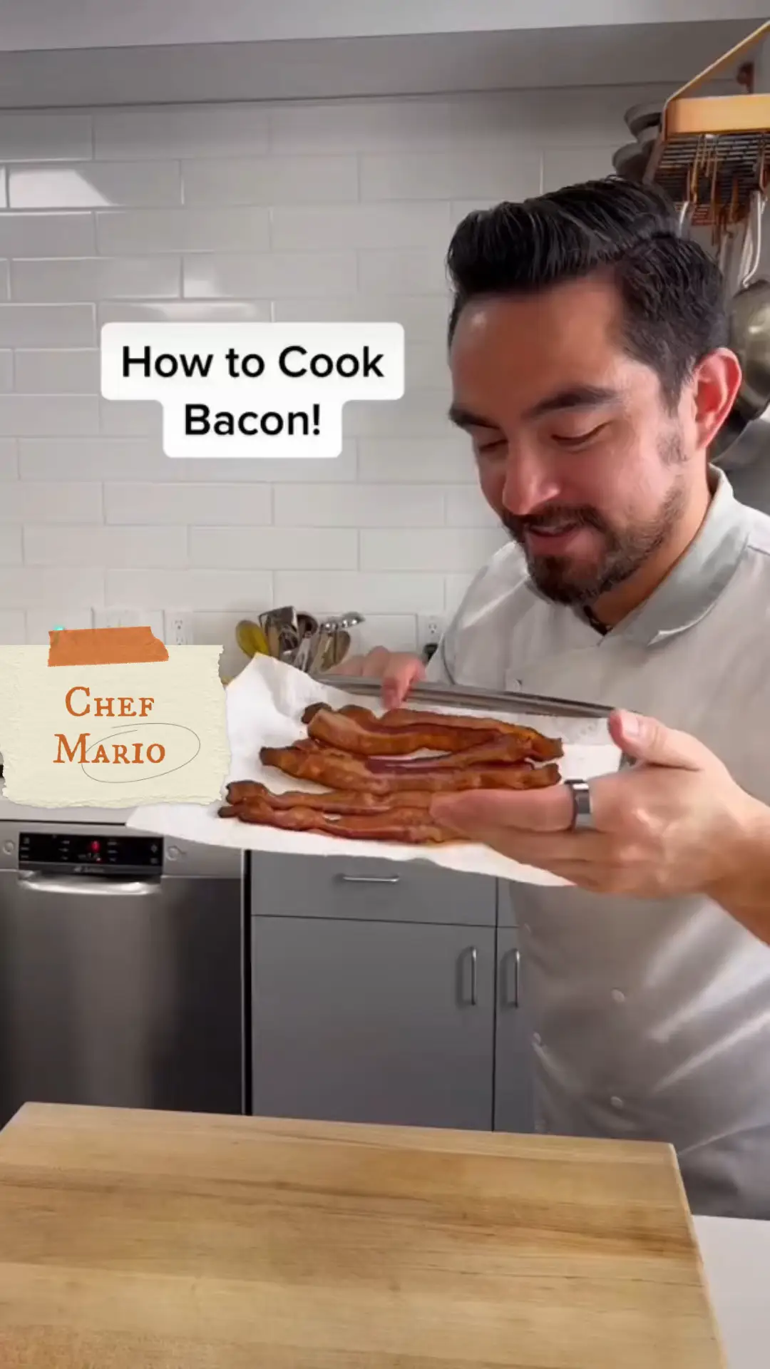 Chef Tip: The Best Bacon Cooking Method | Video published by ChefMario ...