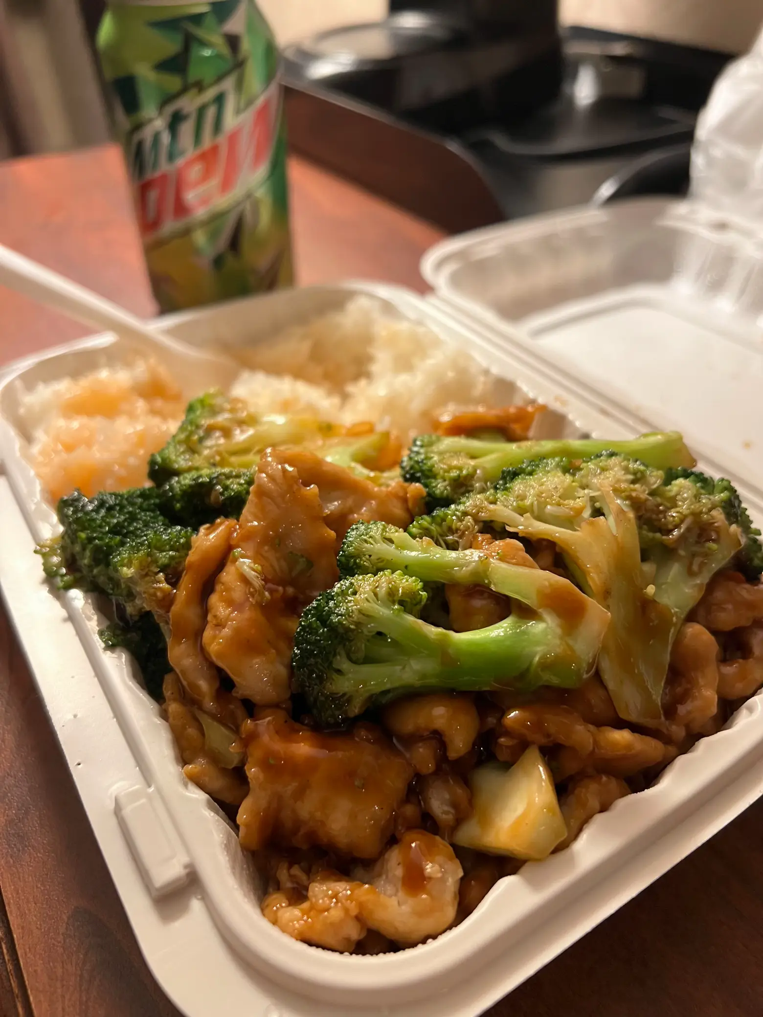 Chicken & broccoli, white rice and Mountain Dew 🧡 | Gallery posted by Nini | Lemon8